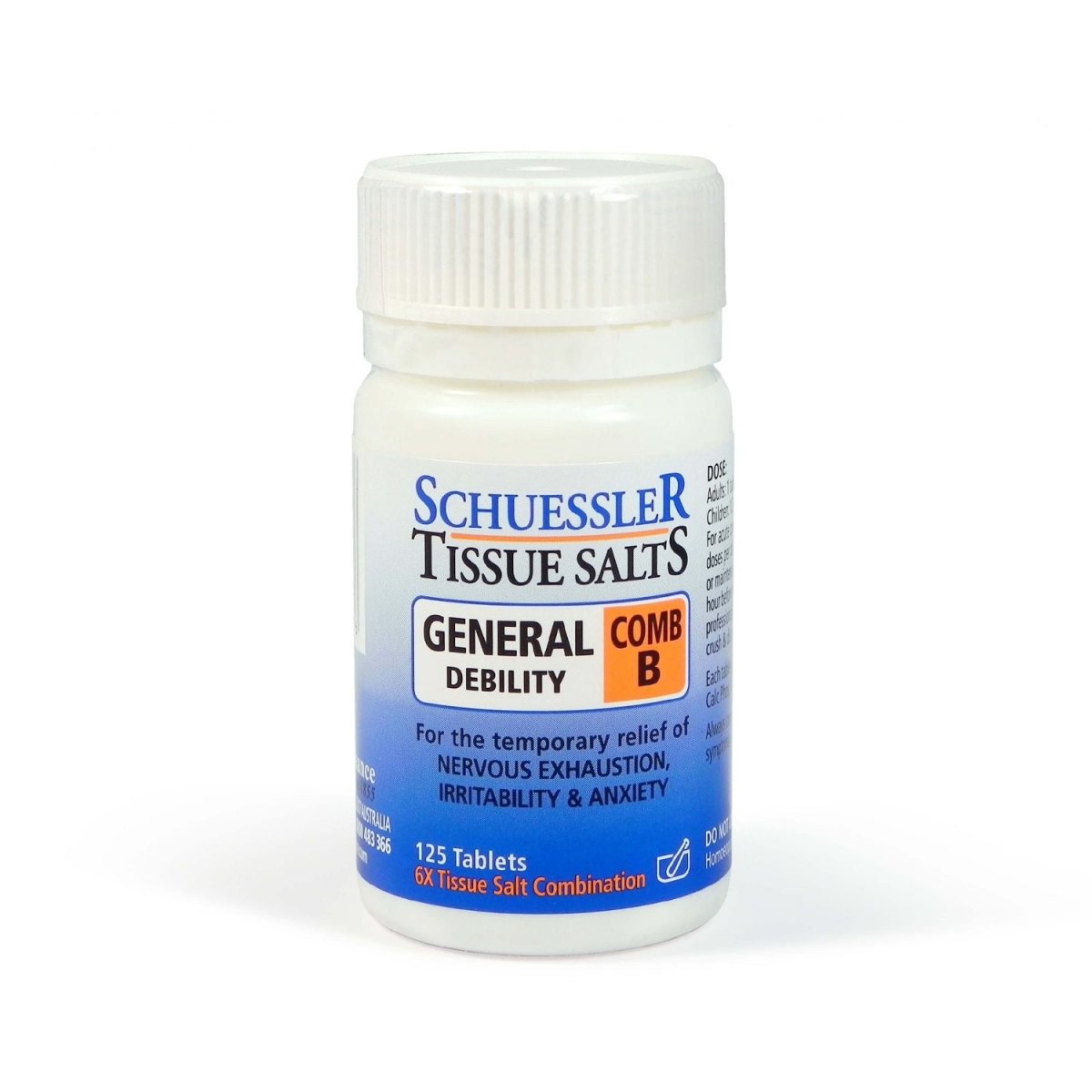 Schuessler Tissue Salts General Debility Comb B 125 Tablets